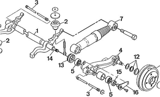 Train arrière / essieu Peugeot 206 garantie 2 ans - Prix promo